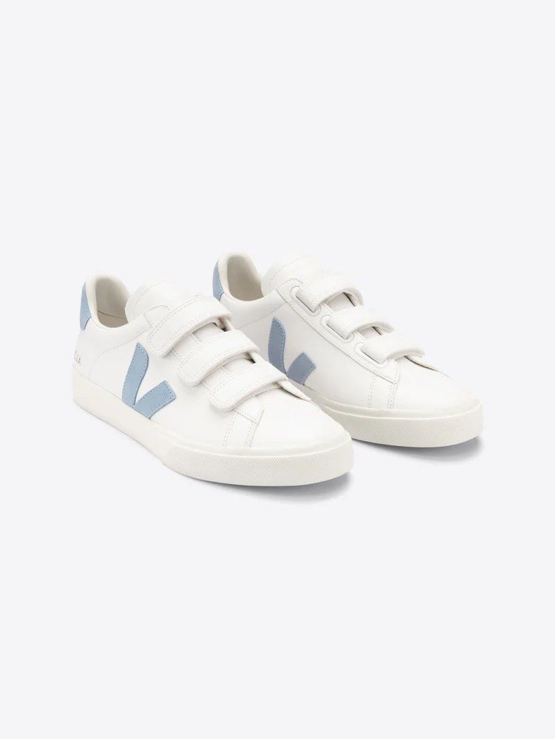 Veja Light Blue Velcro Sneakers, Luxury, Sneakers & Footwear on Carousell