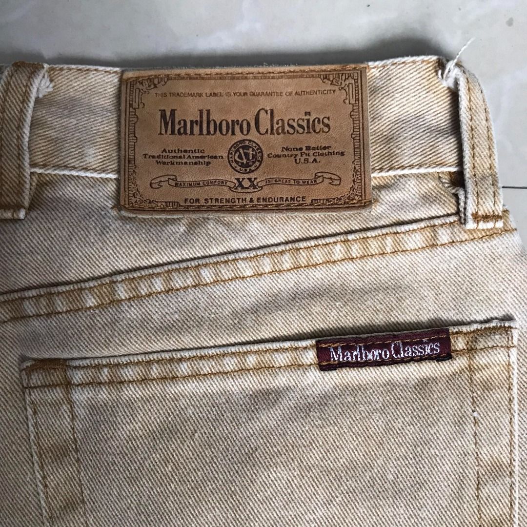 Vintage 90's Marlboro Classic Jeans Brown, Men's Fashion, Bottoms ...