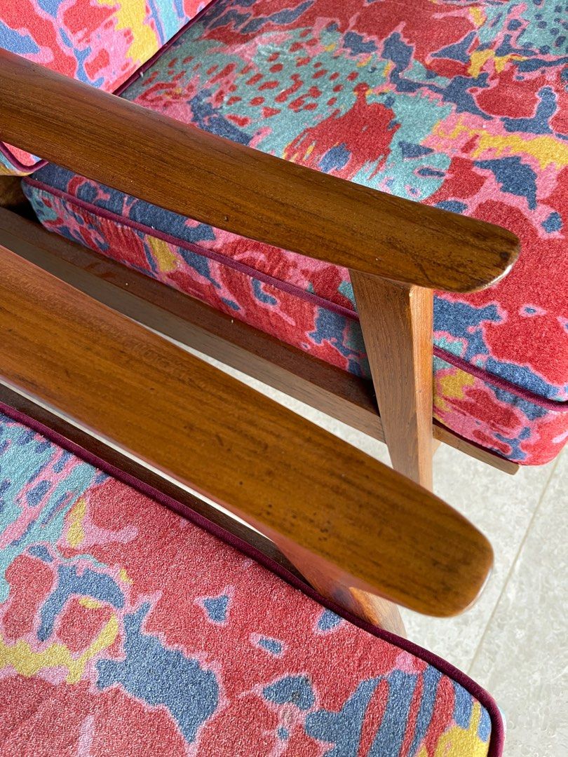 Vintage Pak Awang armchairs with velvet cushions, Furniture & Home ...