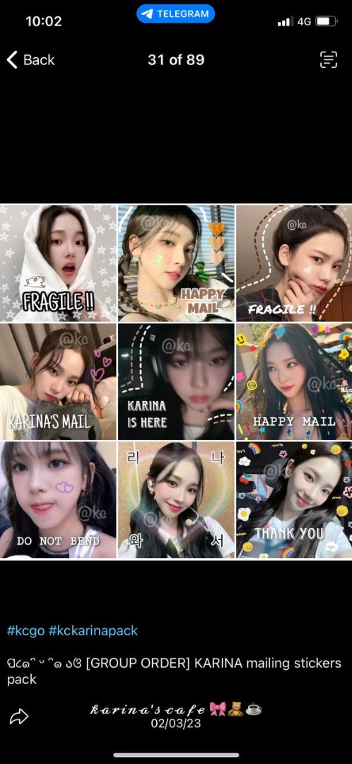 wts karina aespa mailing stickers, Hobbies & Toys, Memorabilia ...