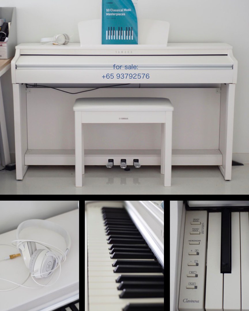 YAMAHA CLP-725 WHITE CLAVINOVA DIGITAL PIANO, Hobbies & Toys, Music ...