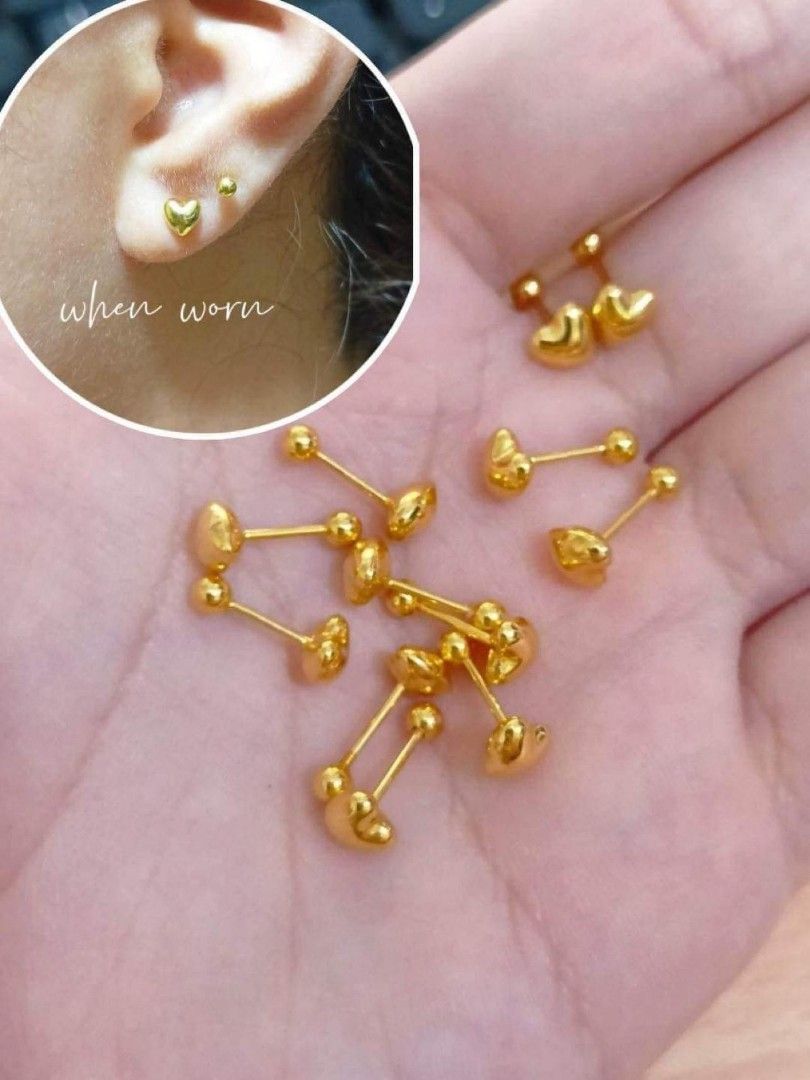 18k saudi gold de roscas earring, Women's Fashion, Jewelry & Organizers ...