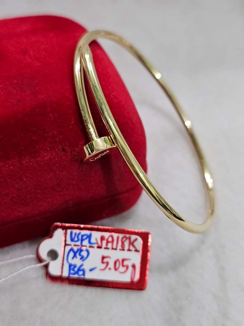 18K Saudi Gold nail bangle on Carousell
