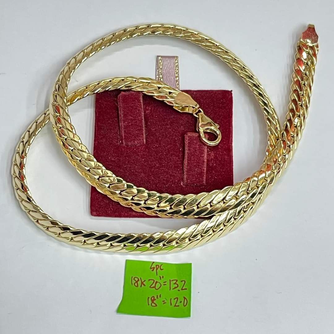 18K Saudi Gold snake type necklace on Carousell