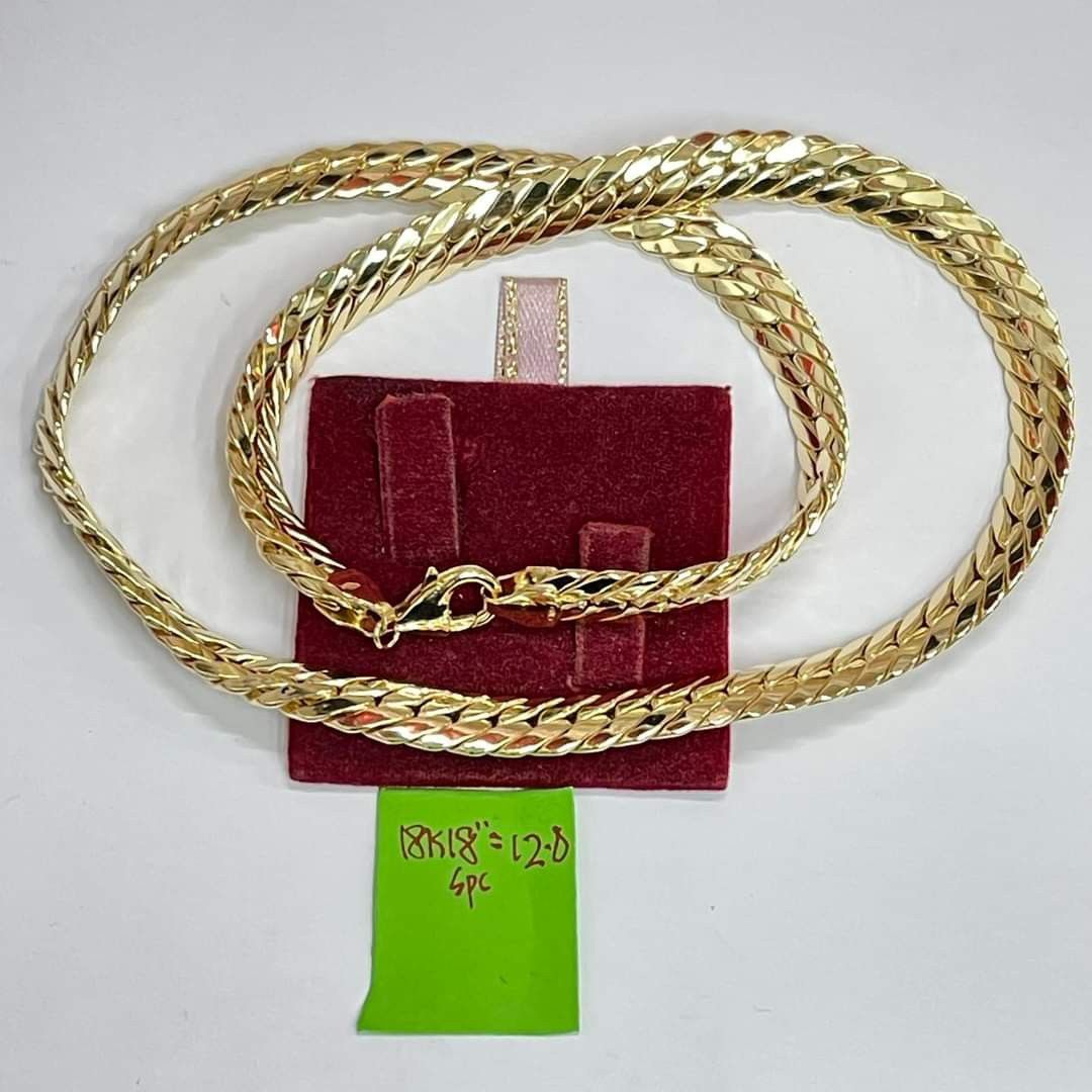 18K Saudi Gold snake type necklace on Carousell