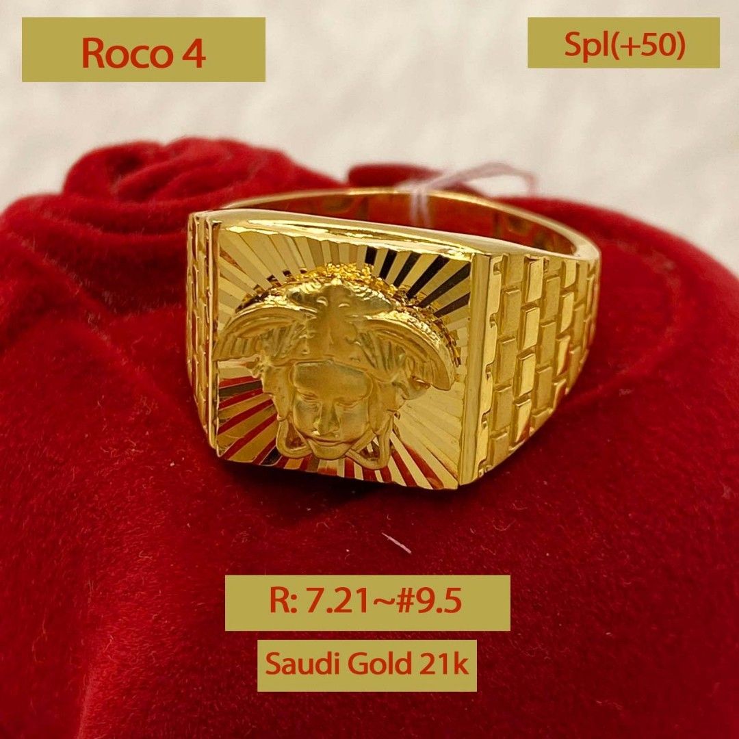 21k Saudi Gold Triple Head Roco Men's Ring on Carousell