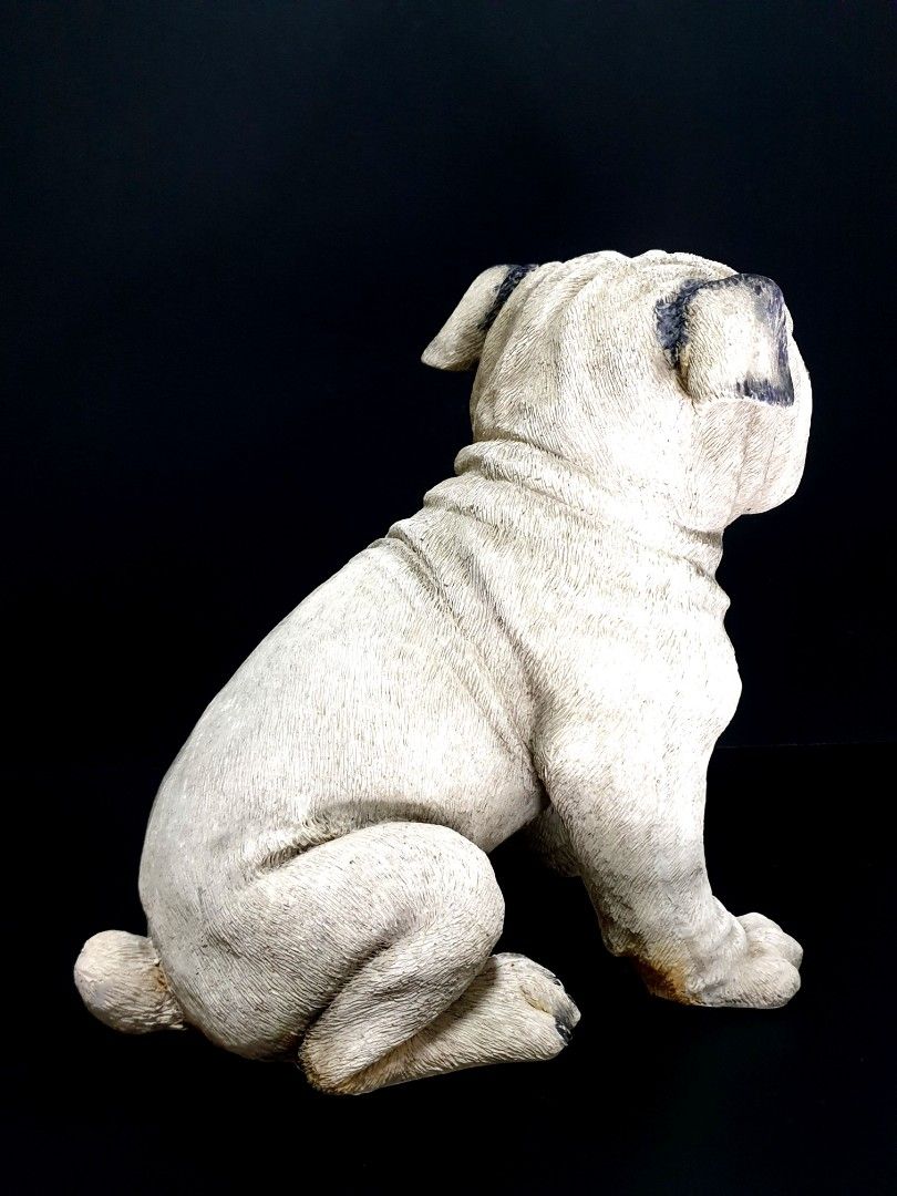 28cm Ceramic clay polymer bull dog garden statue sculpture figurine ...