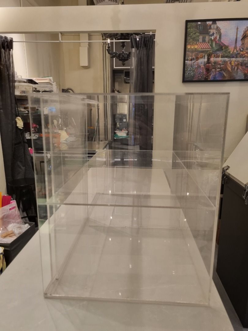 2-tier Acrylic display with sliding doors, Furniture & Home Living ...