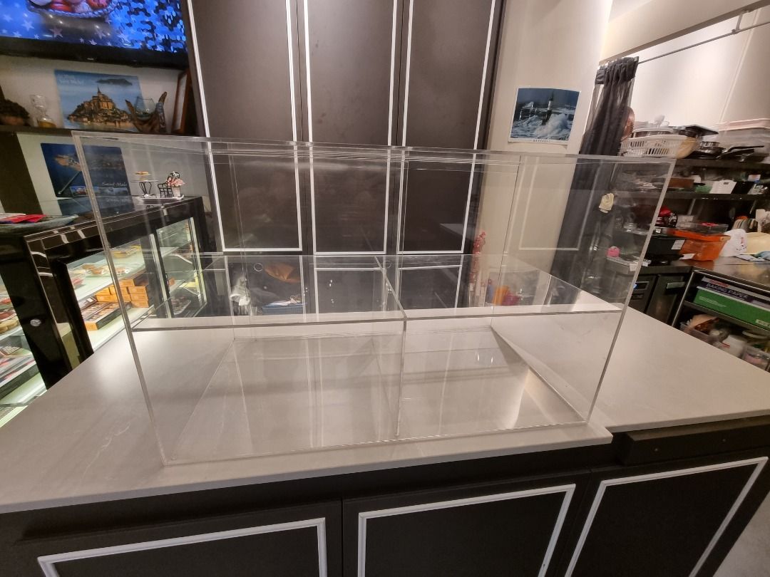 2-tier Acrylic display with sliding doors, Furniture & Home Living ...