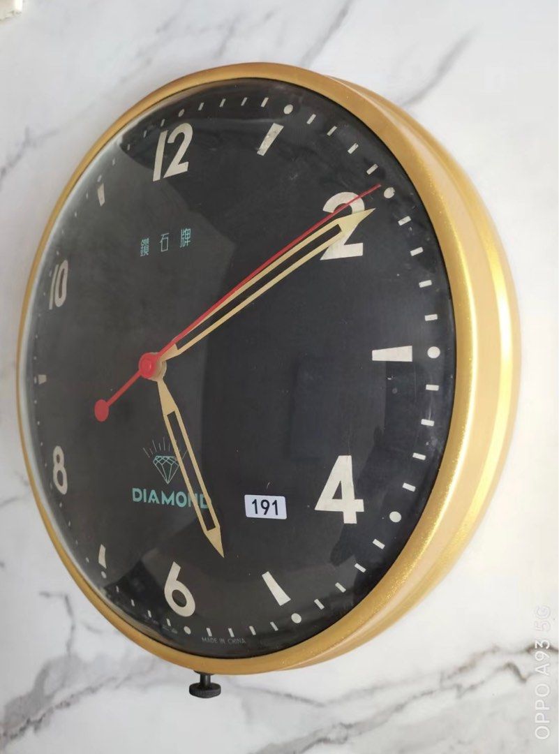 32 cm black paper face diamond clock, Furniture & Home Living, Home ...