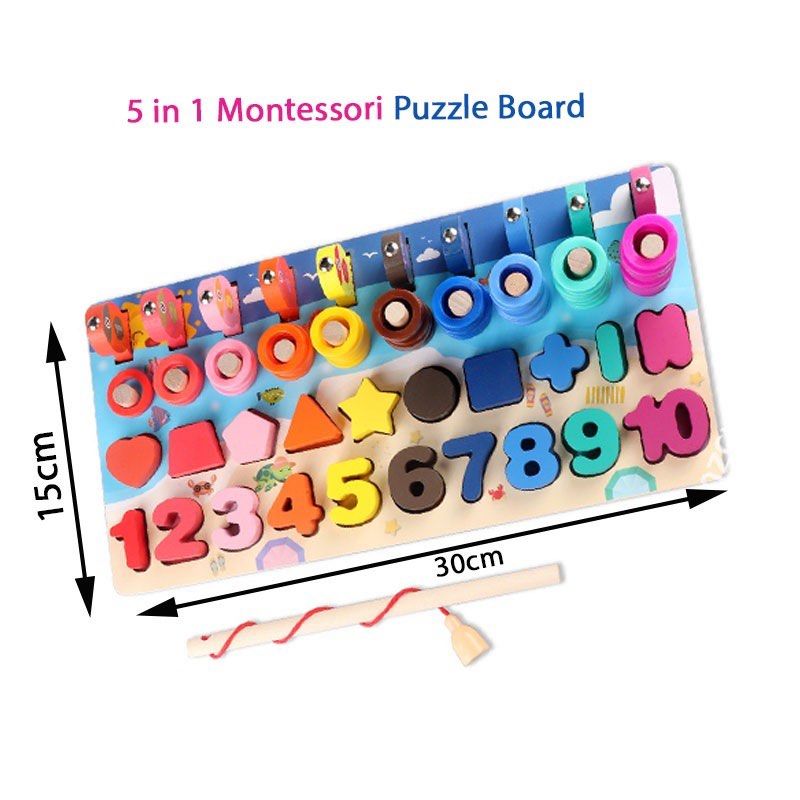 5in1 Montessori Wooden Logarithmic Board Set, Babies & Kids, Infant ...