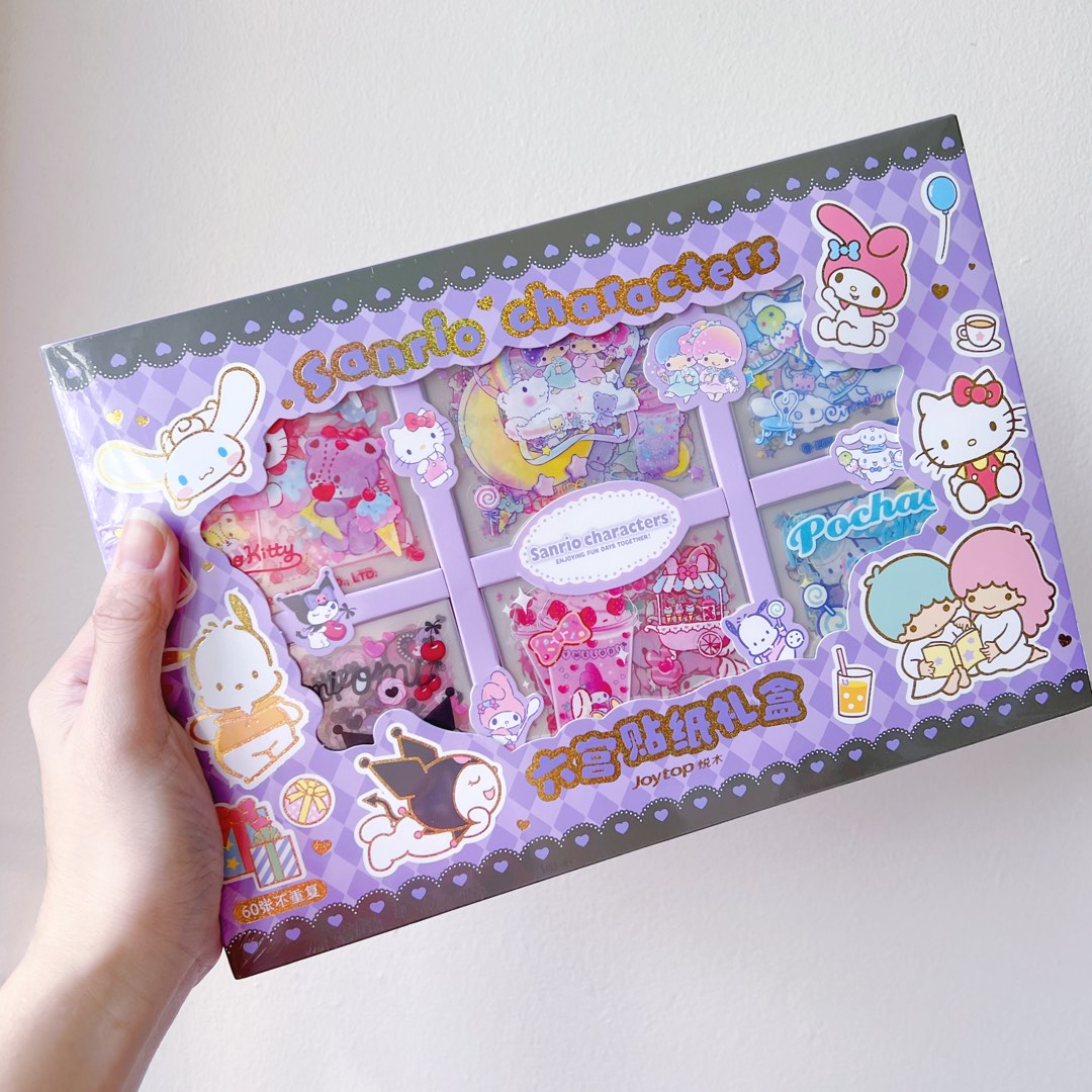 (60 Sheets) Sanrio Characters PVC Waterproof Stickers Gift Box Set ...