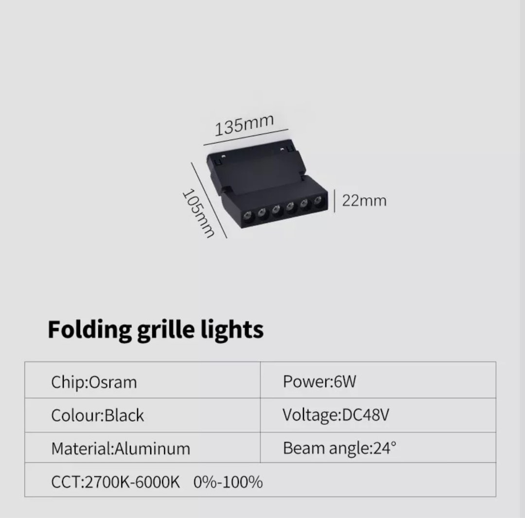 2 pieces sold as a pair - 6W Folding Grille LED Lamp for Osram Magnetic ...