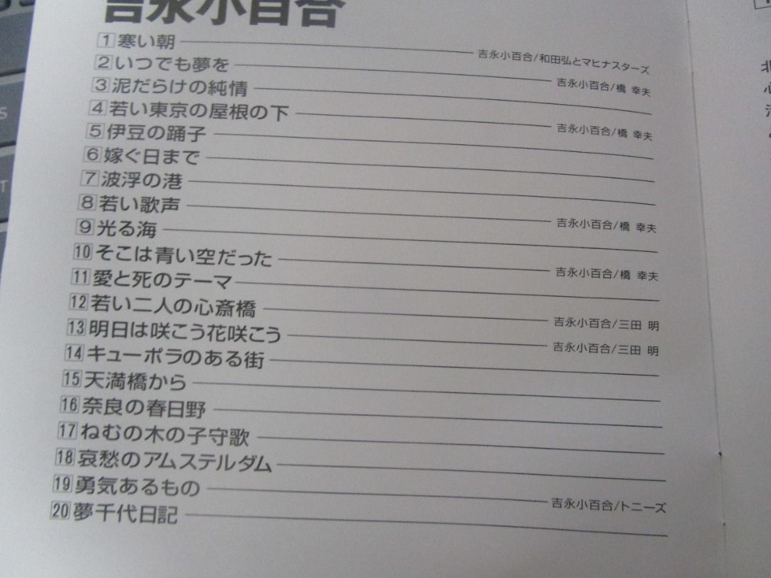 日本昭和老歌 吉永小百合 - 同名精選 日版 JVC 20Bit K2靚聲系列, 興趣及遊戲, 音樂、樂器 & 配件, 音樂與媒體 - CD ...