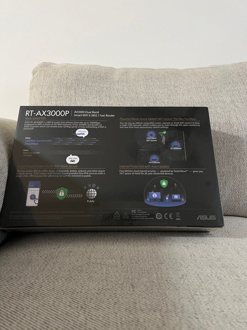 ASUS AX3000 Dual Band RT-AX3000P Smart WiFi 6 Router, Computers & Tech ...
