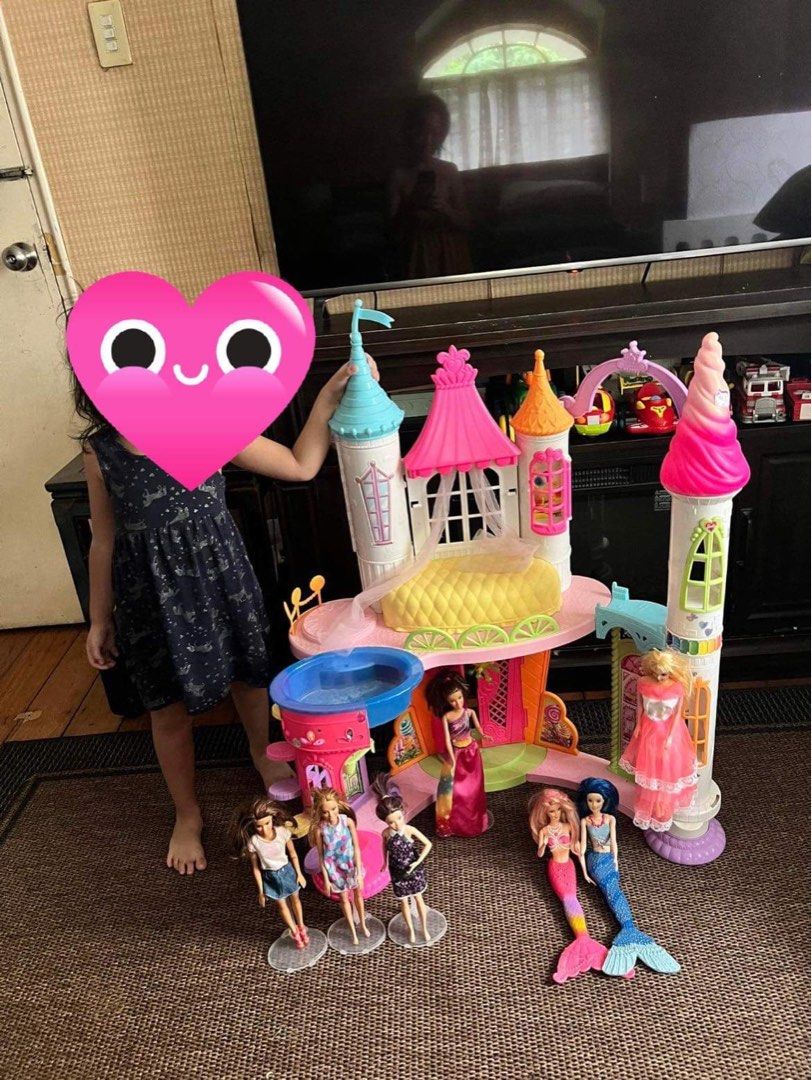 Barbie dreamtopia castle and dolls on Carousell