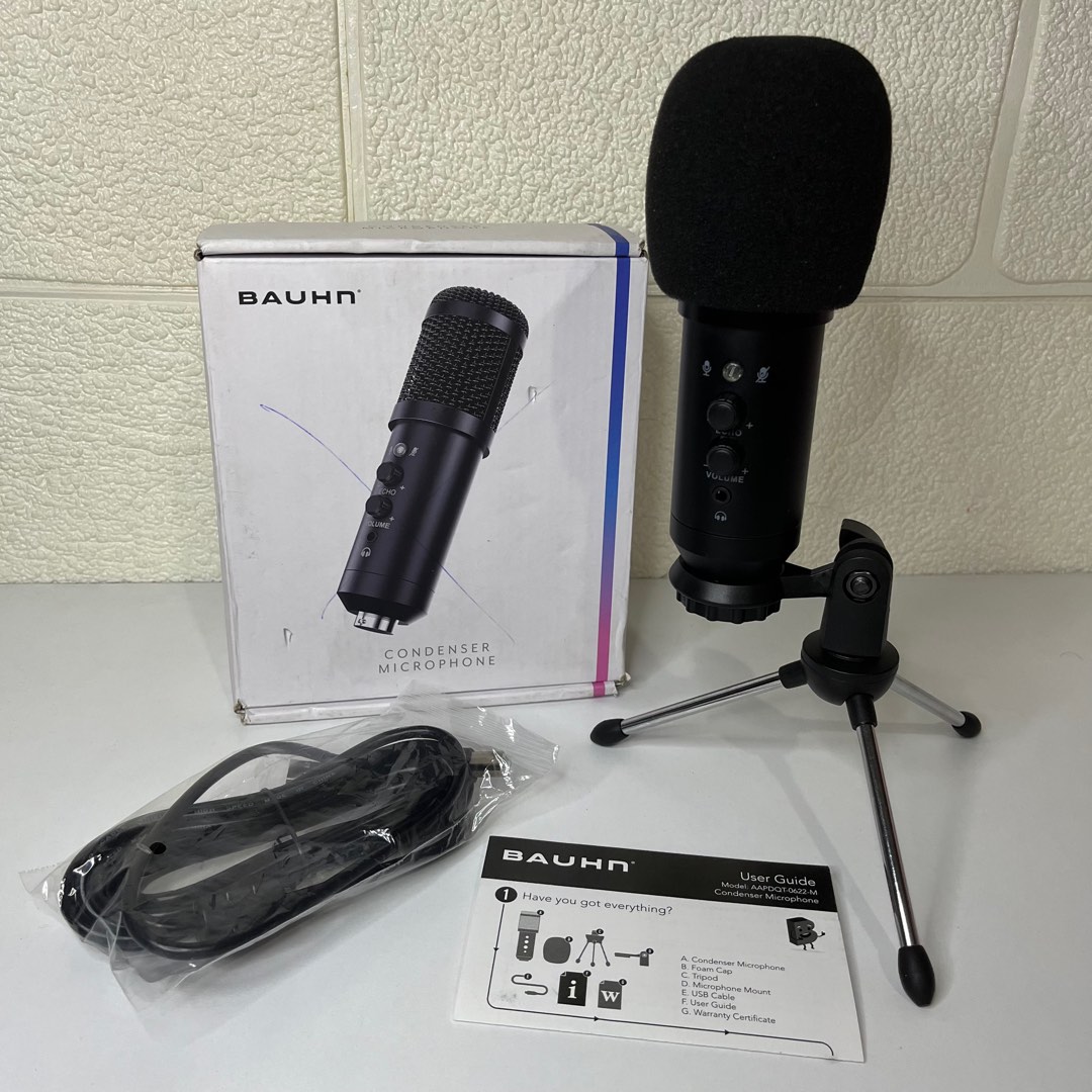Bauhn Black Wired Condenser Microphone, Audio, Microphones on Carousell
