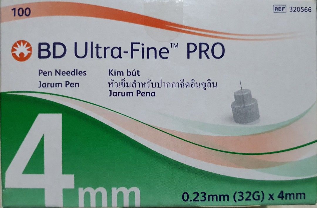 BD Ultra Fine PRO Pen Needle 4mm x 32G (Box of 100's) EXP: 2026, Health & Nutrition, Medical ...