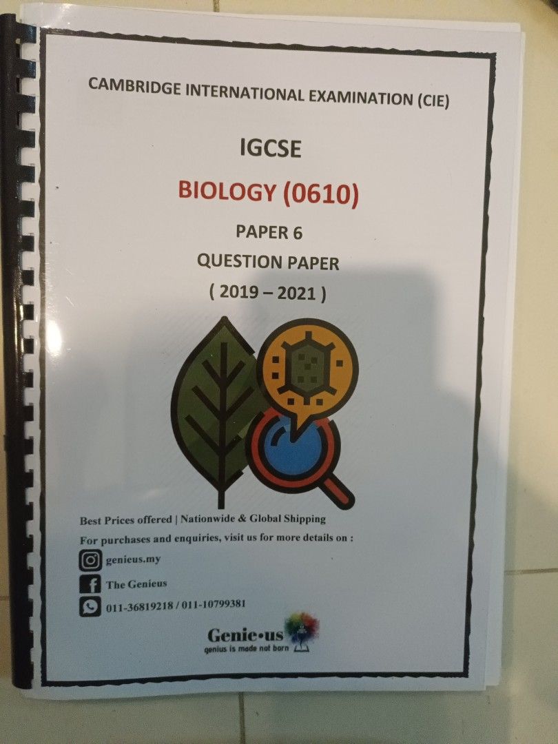 IGCSE Biology Paper 6 Question paper, Hobbies & Toys, Books & Magazines ...