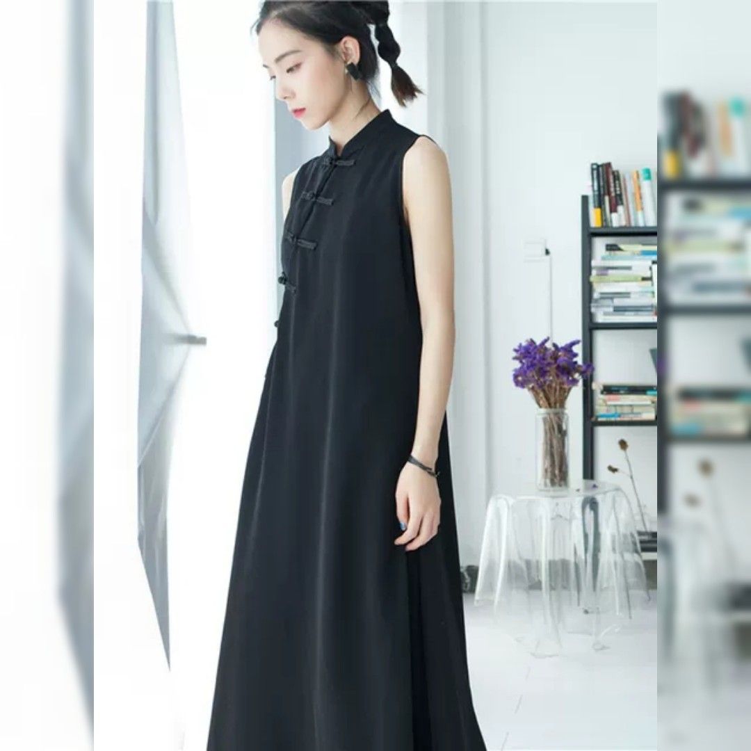 Black Qipao Cheongsam Chinese Traditional Clothing Costume, Women's ...