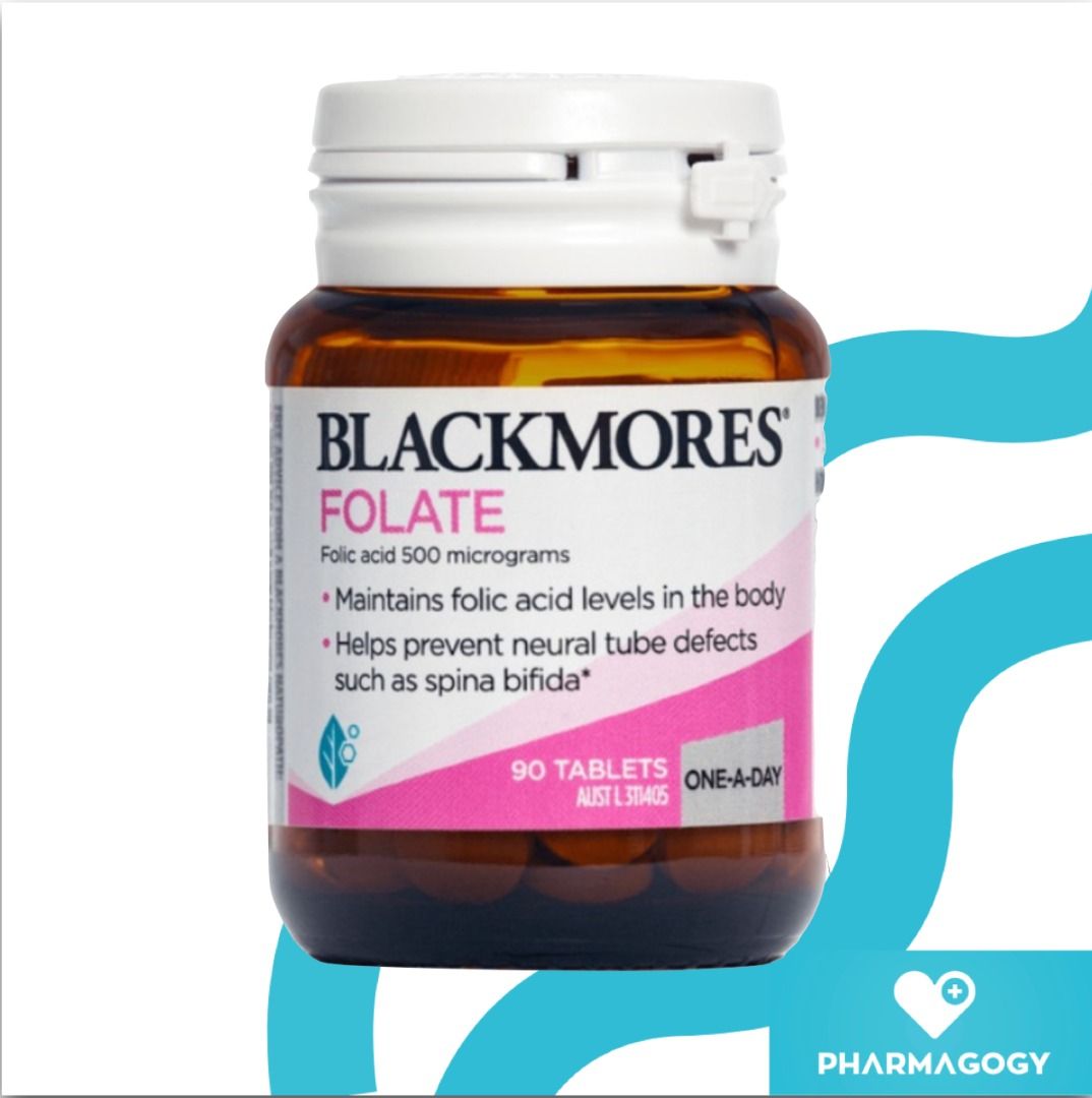 Blackmores Folate 90s Tablets - Contains 500mg Folic Acid for ...