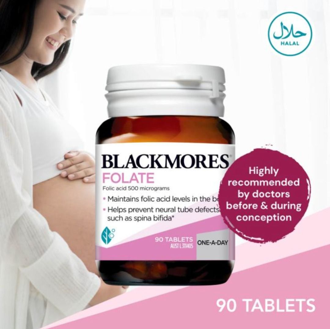 Blackmores Folate 90s Tablets - Contains 500mg Folic Acid for ...