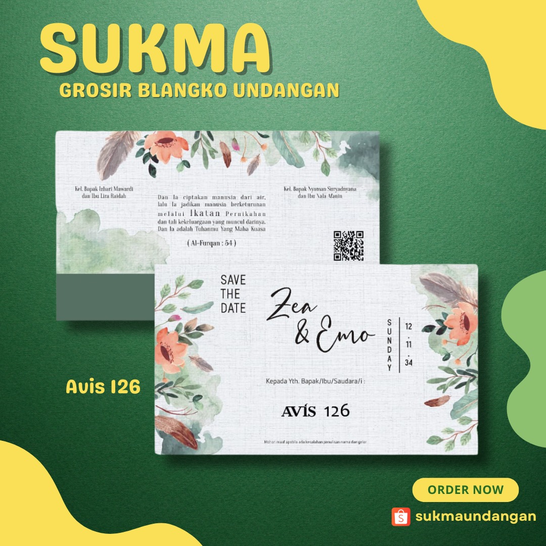 BLANGKO UNDANGAN AVIS 126 RENDANG SUKMA UNDANGAN 083130302727, Serba ...