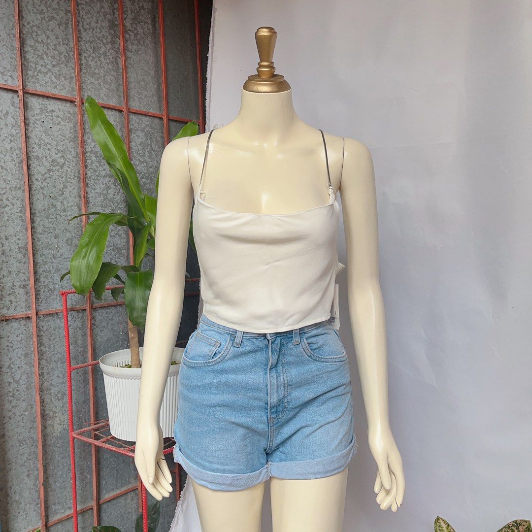 [BNWT] Glassons Open Back Chain Detail Cowl Neck Top on Carousell