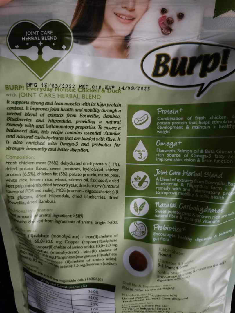 Burp - chicken and duck, Pet Supplies, Pet Food on Carousell