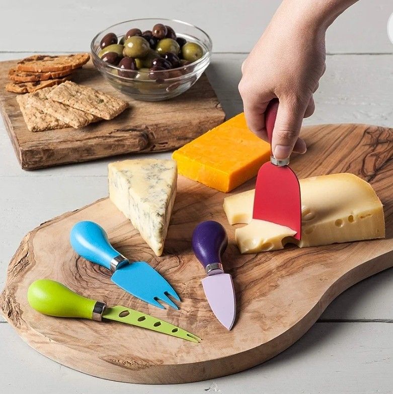 Colourful 4-piece Cheese Knife set, Furniture & Home Living ...