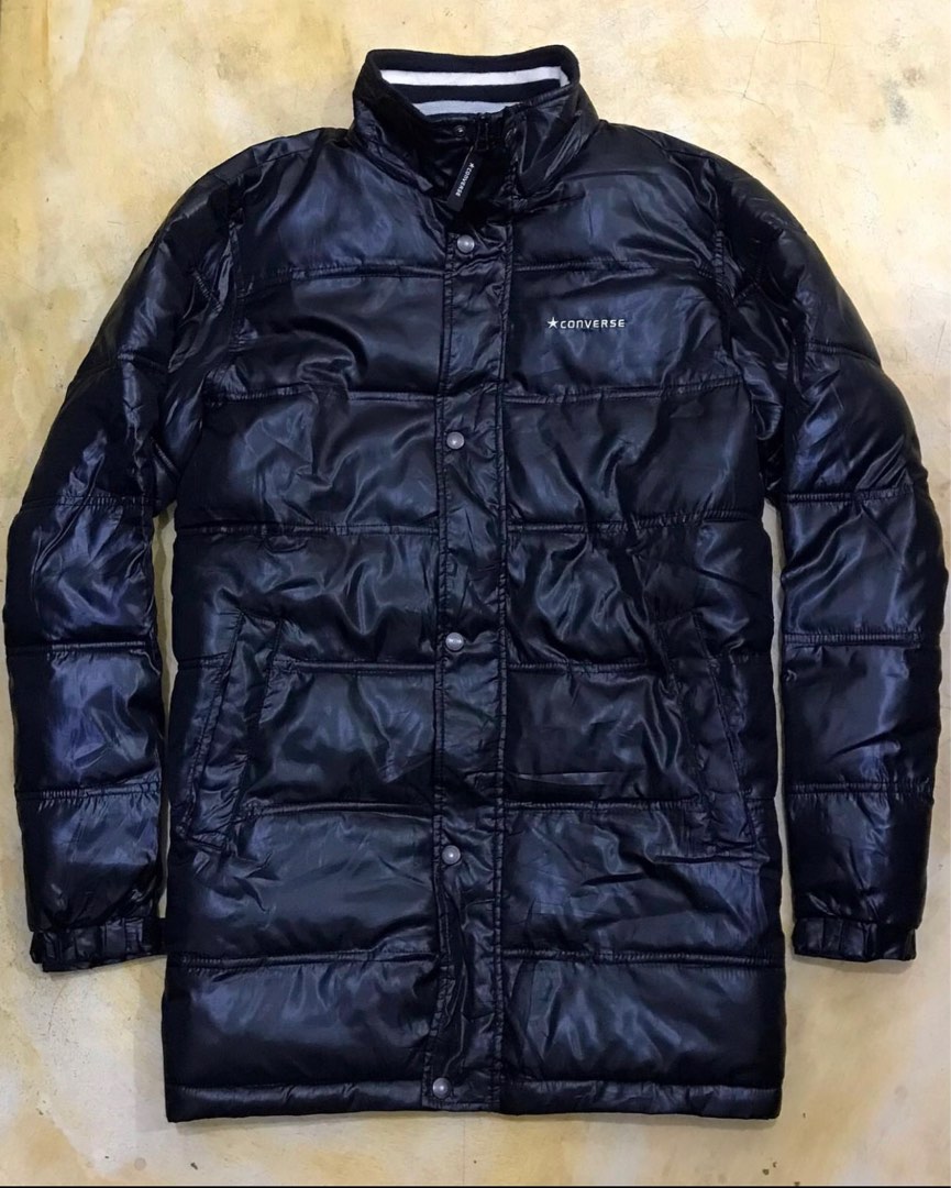 Converse Jaket Puffer, Fesyen Pria, Pakaian , Baju Luaran di Carousell