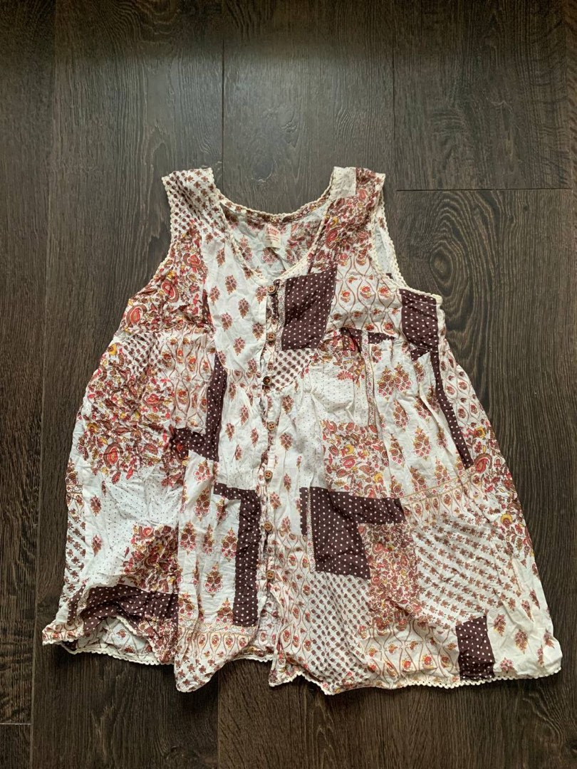 Cottagecore Patchwork Tunic/Dress, Women's Fashion, Tops, Blouses on ...