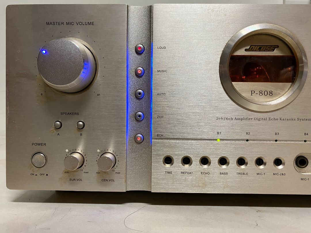 【台灣製造】DICOSE P808 真空管 卡拉OK擴大機 劇院5.1/綜合擴大機 可升降KEY 聲音優180W*5, 耳機及錄音音訊設備, 音樂播放裝置 MP3及CD 播放器在旋轉拍賣