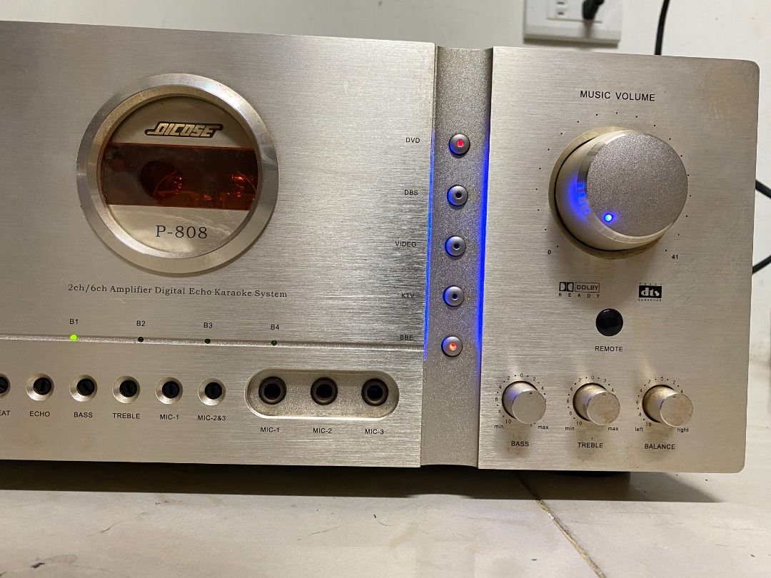 【台灣製造】DICOSE P808 真空管 卡拉OK擴大機 劇院5.1/綜合擴大機 可升降KEY 聲音優180W*5, 耳機及錄音音訊設備, 音樂播放裝置 MP3及CD 播放器在旋轉拍賣