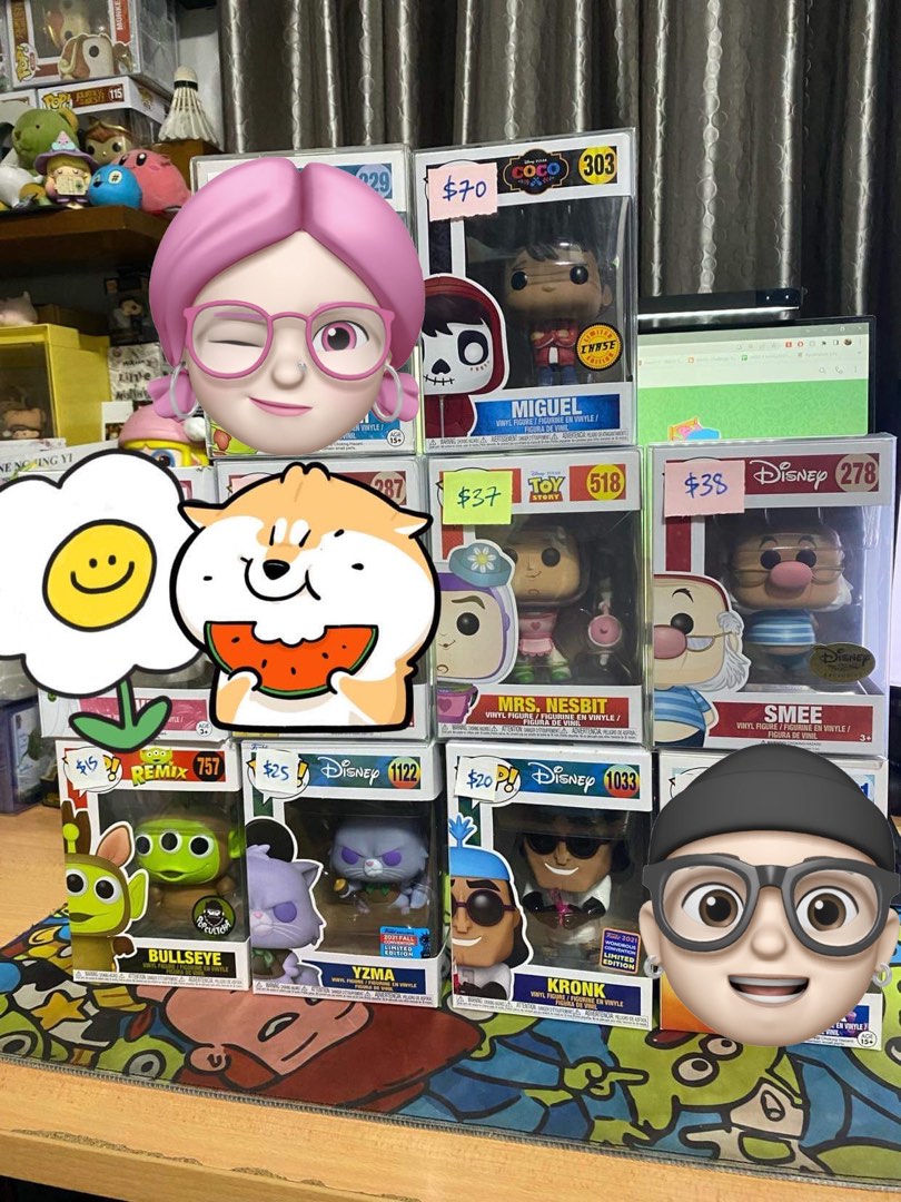 Disney Funko Pops - Miguel Chase, Smee, Mrs Nesbit, Alien Remix ...