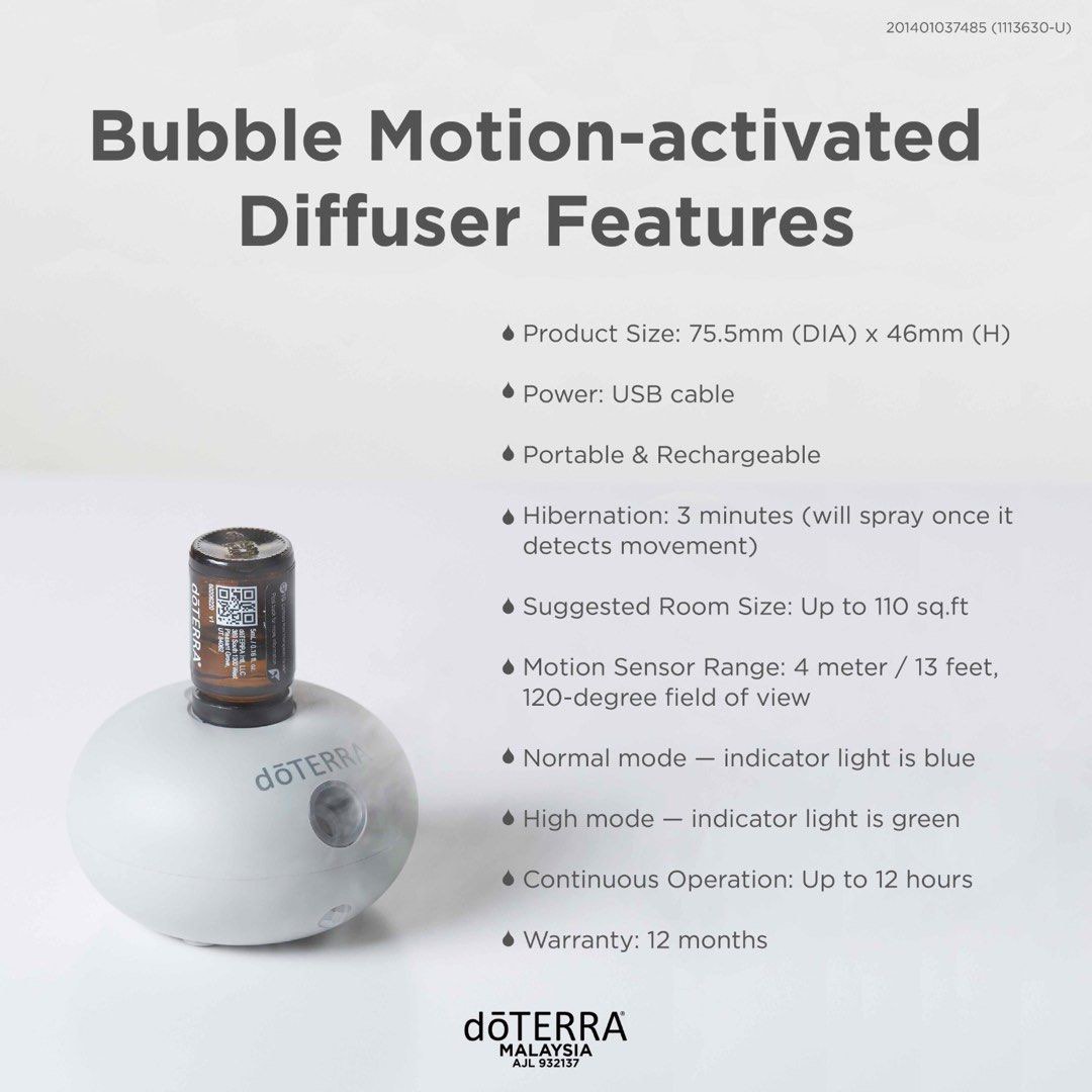 Doterra bubble diffuser, Beauty & Personal Care, Sanitisers & Disinfectants on Carousell
