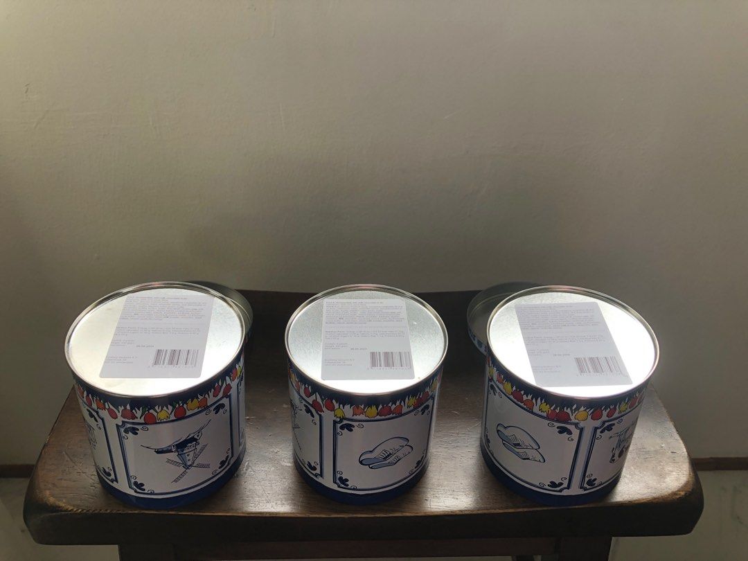 Dutch tin cans with lids - set of 3, Furniture & Home Living, Home ...