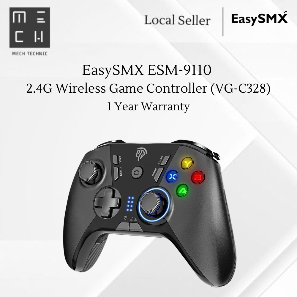 EasySMX ESM-9110 2.4G Wireless Game Controller Gamepad with Receiver, LED and Dual Vibration ...