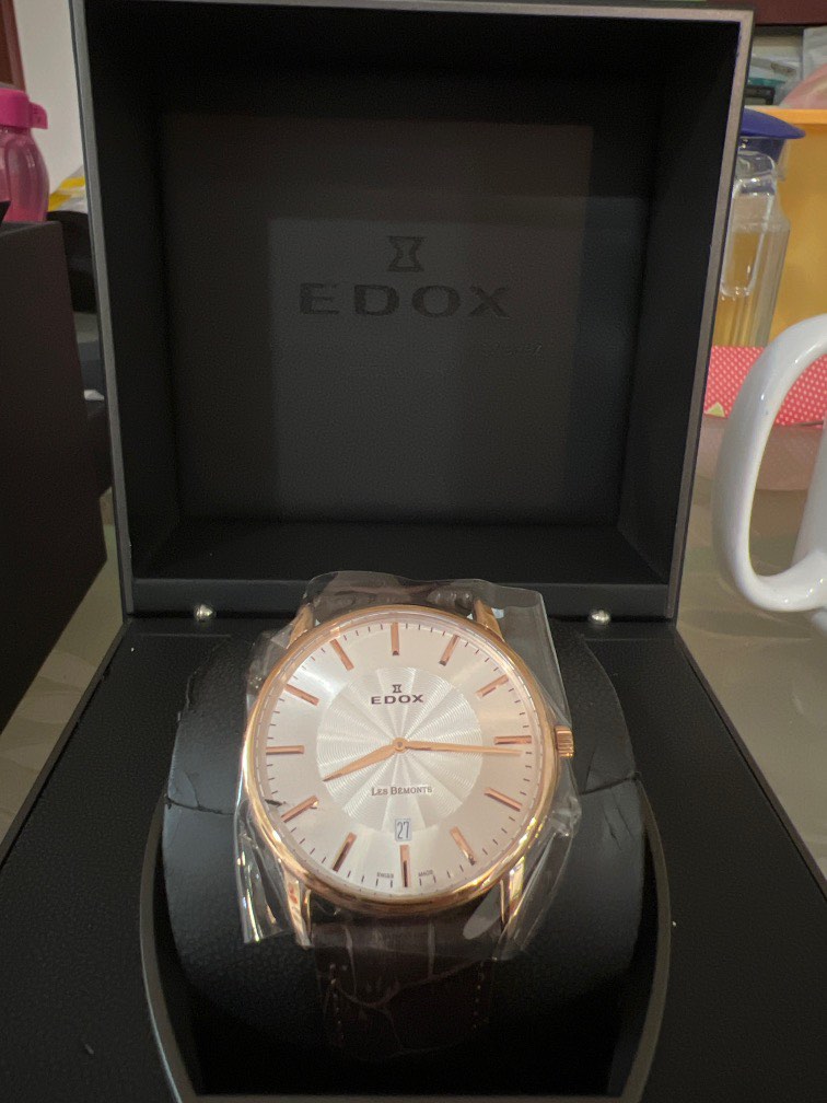 Edox Rose gold watch, Luxury, Watches on Carousell