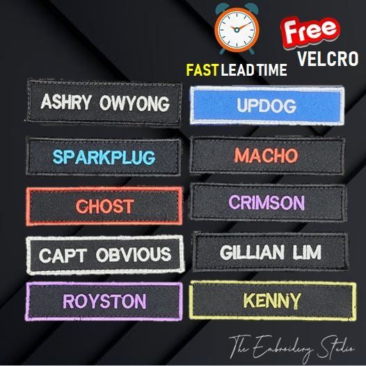 Velcro Nametag Name Tag Customize Personalisation Custom Patch School ...