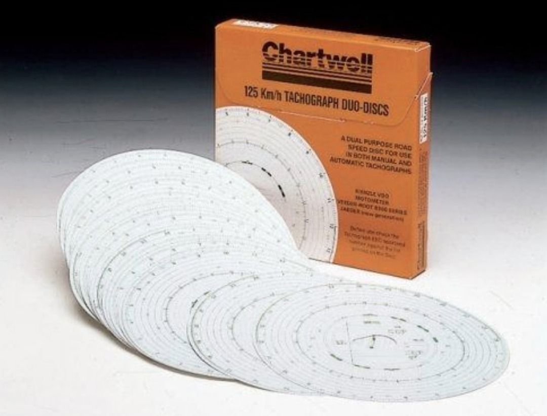 (FREE SHIPPING) Exacompta Chartwell Tachograph Charts, 125 km/h Duo ...