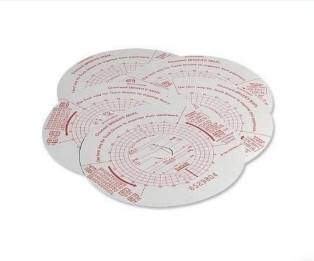 (FREE SHIPPING) Exacompta Chartwell Tachograph Charts, 125 km/h Duo ...