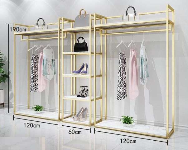 Gold Clothing Store Display Kedai Baju Emas Frame Men Women Floor ...