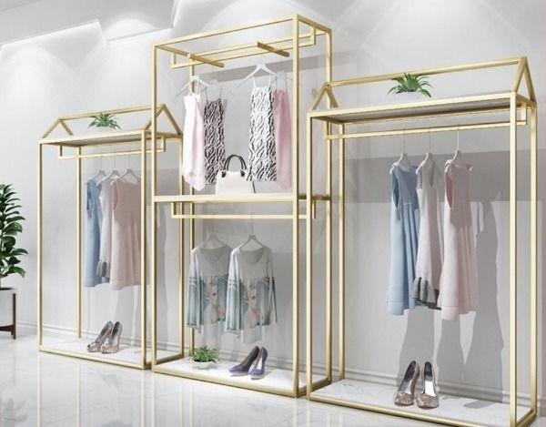 Gold Clothing Store Display Kedai Baju Emas Frame Men Women Floor ...