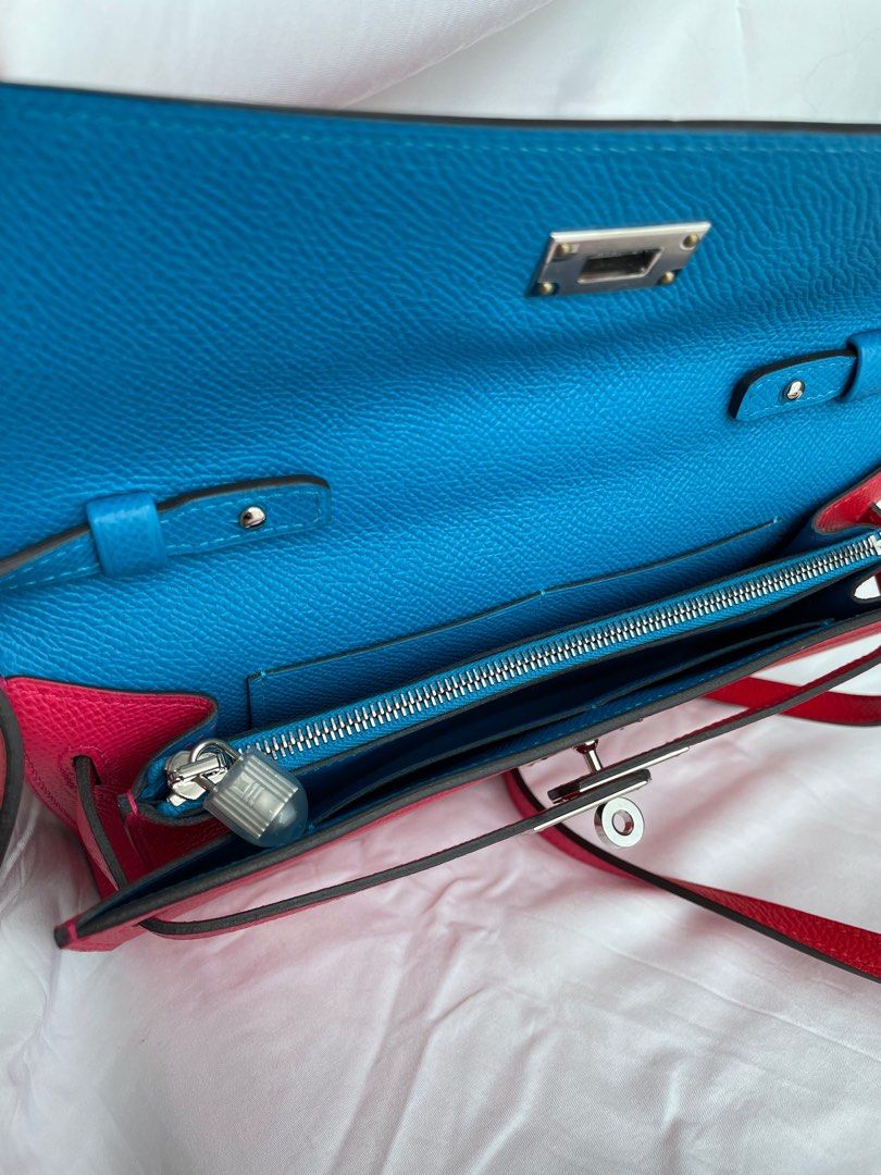 Hermes Epsom Tri-Color Kelly To Go Wallet Rouge De Coeur, Women's ...