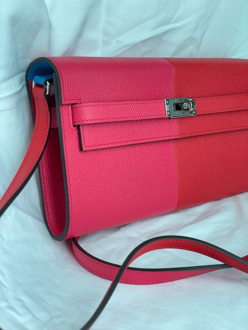 Hermes Epsom Tri-Color Kelly To Go Wallet Rouge De Coeur, Women's ...