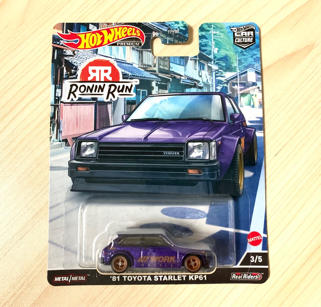 Hot Wheels Ronin Run JDM Car Culture Real Riders Toyota Starlet KP61 ...