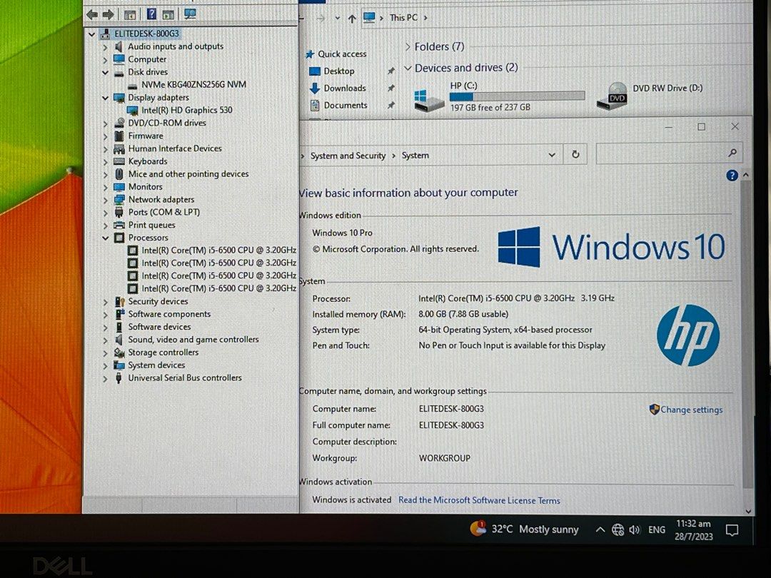 HP Business Office WFH School HBL Essential Desktop Computer PC CPU ...