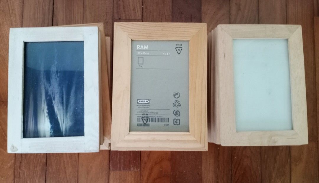 IKEA Ram wood photo frames with glass, Furniture & Home Living, Home ...