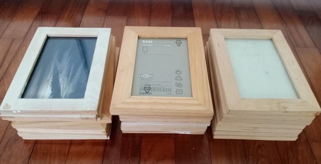 IKEA Ram wood photo frames with glass, Furniture & Home Living, Home ...